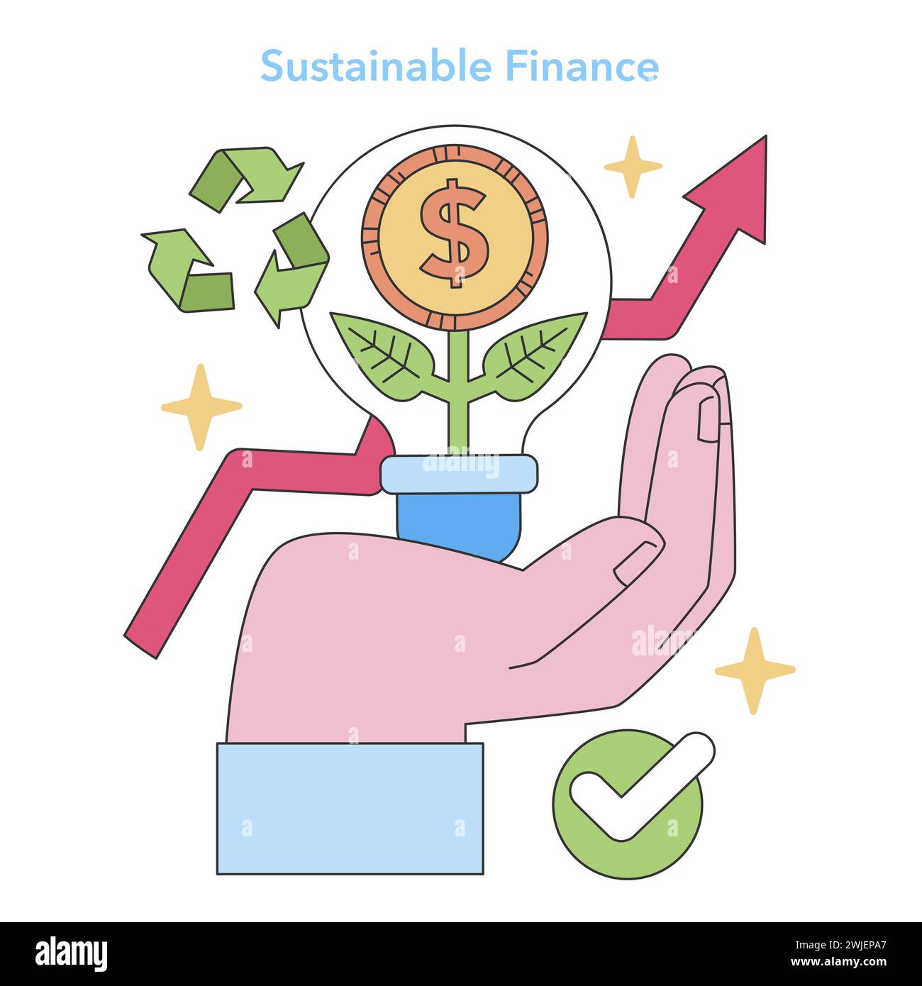 Sustainable Finance concept. Ethical investment with eco-friendly ...