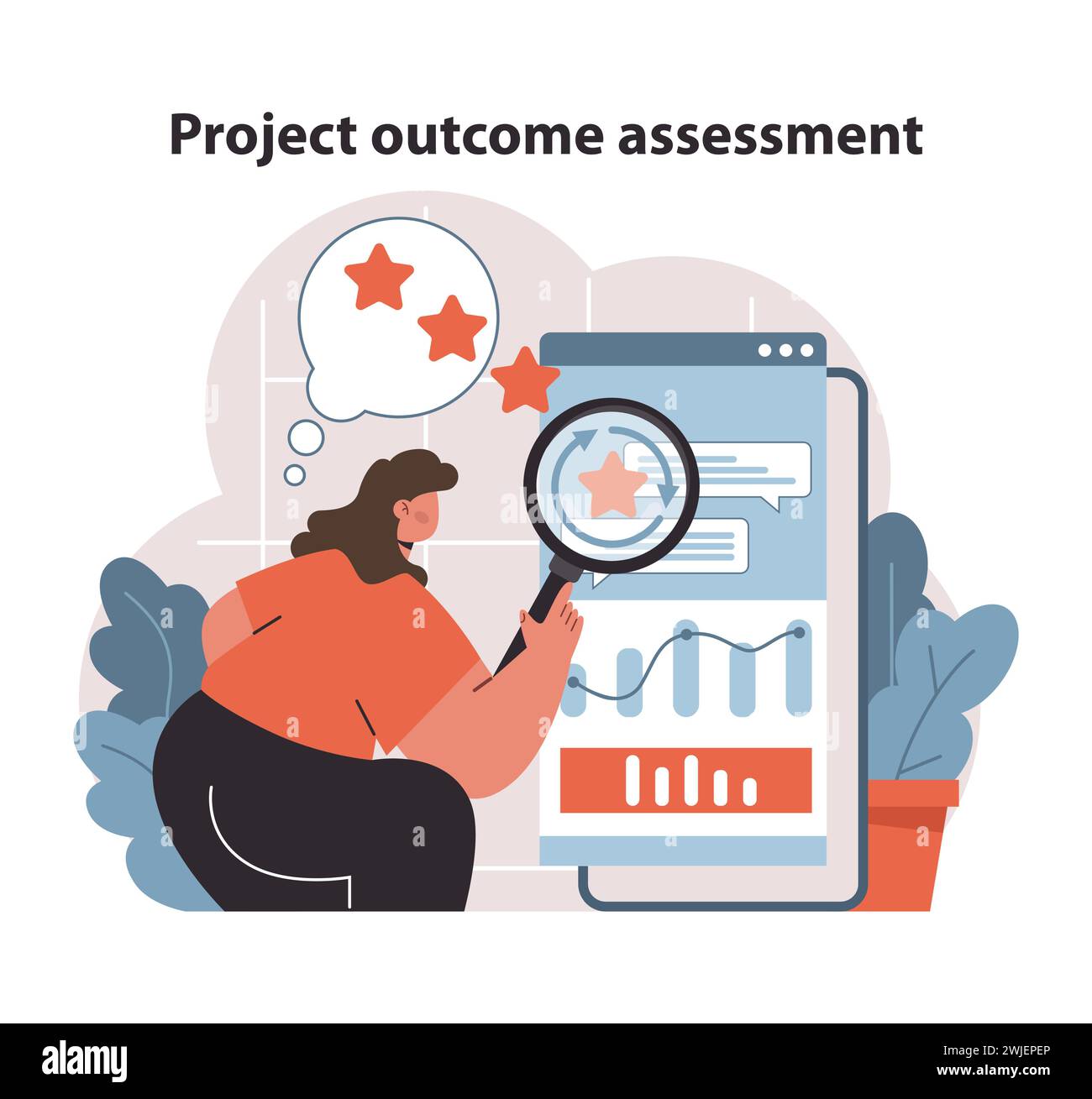 Project Outcome Analysis. Manager scrutinizes performance data ...