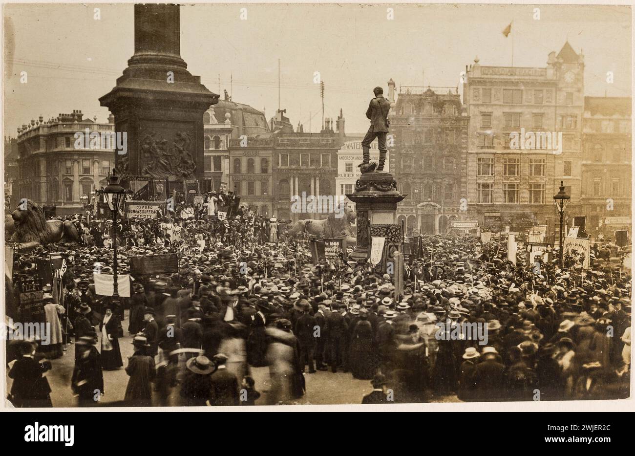 NUWSS procession on 13 June 1908. Large gathering of suffragettes ...