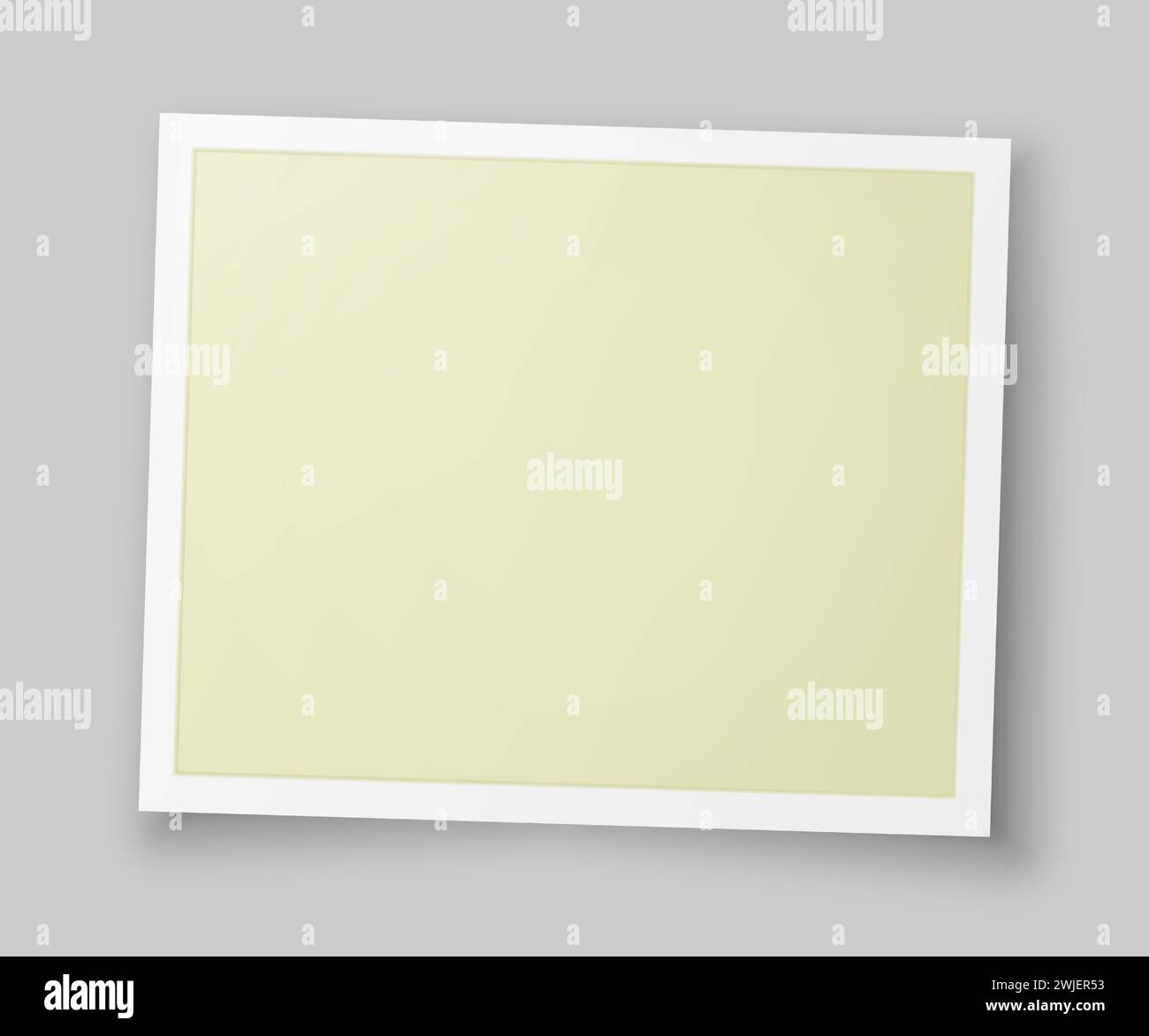 Realistic layout of a Polaroid photo frame with a yellow insert on a ...