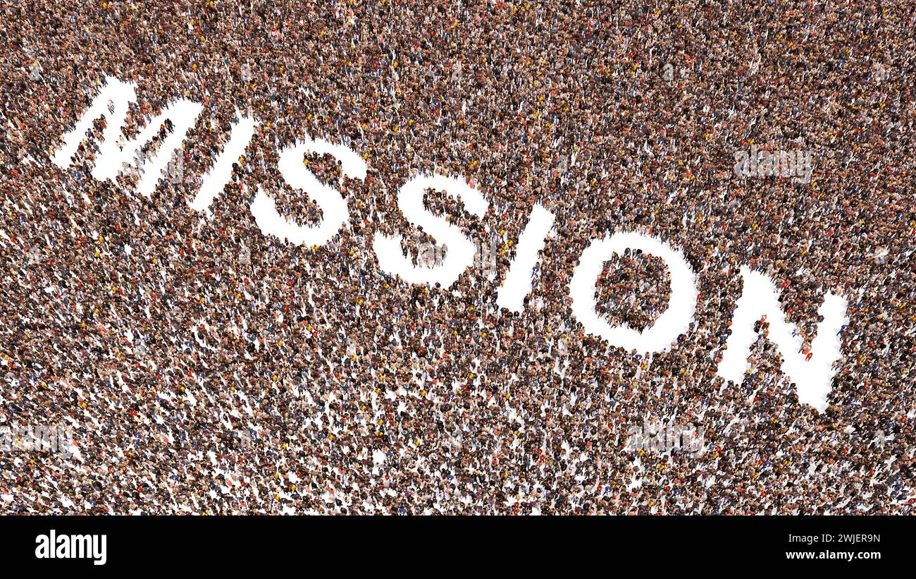 Concept or conceptual large community of people forming the the word ...