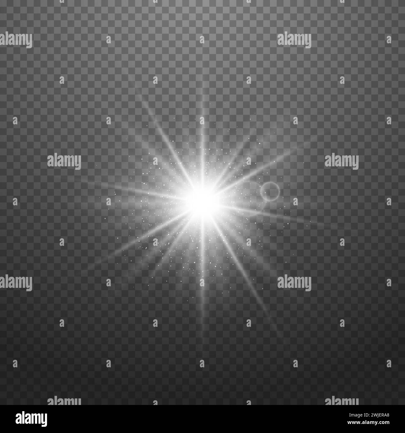Light effect on a transparent background. A sparkling white glare, a twinkling star Stock Vector ...