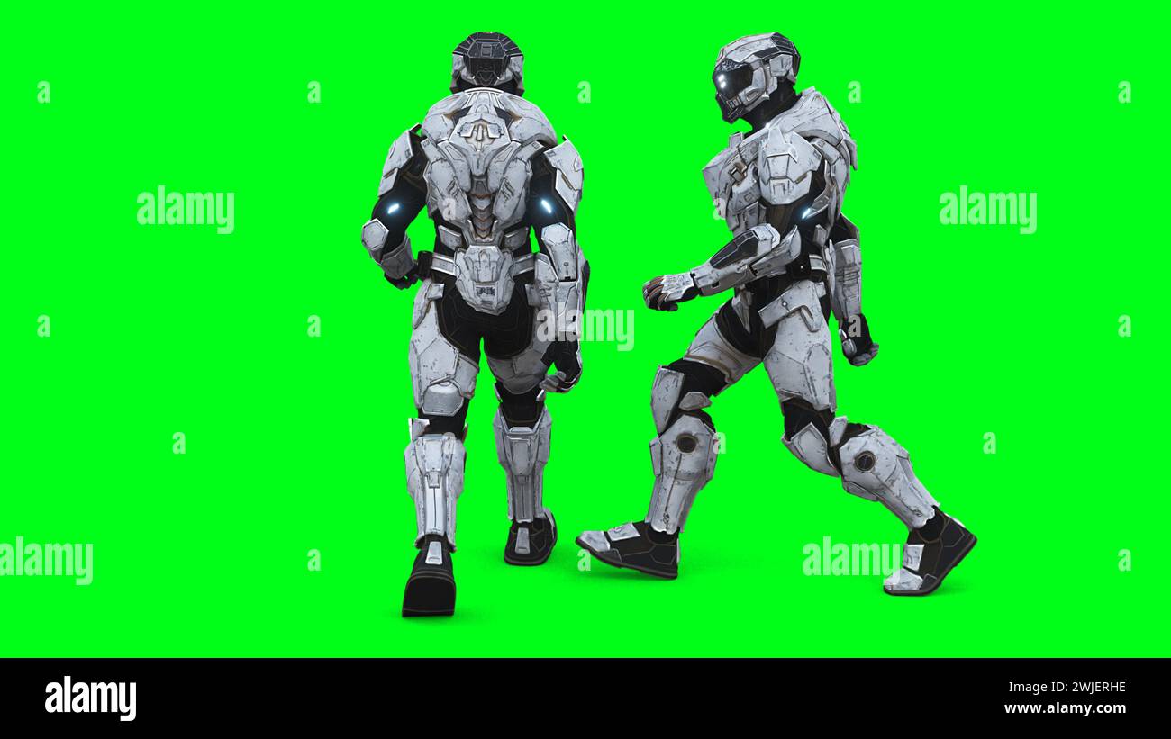 Military futuristic cyborg, robot. 3d rendering Stock Photo - Alamy