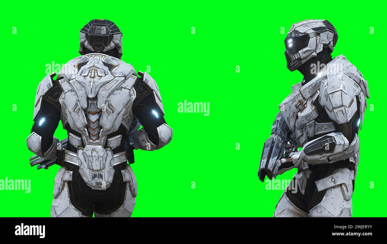 Military futuristic cyborg, robot. 3d rendering Stock Photo - Alamy