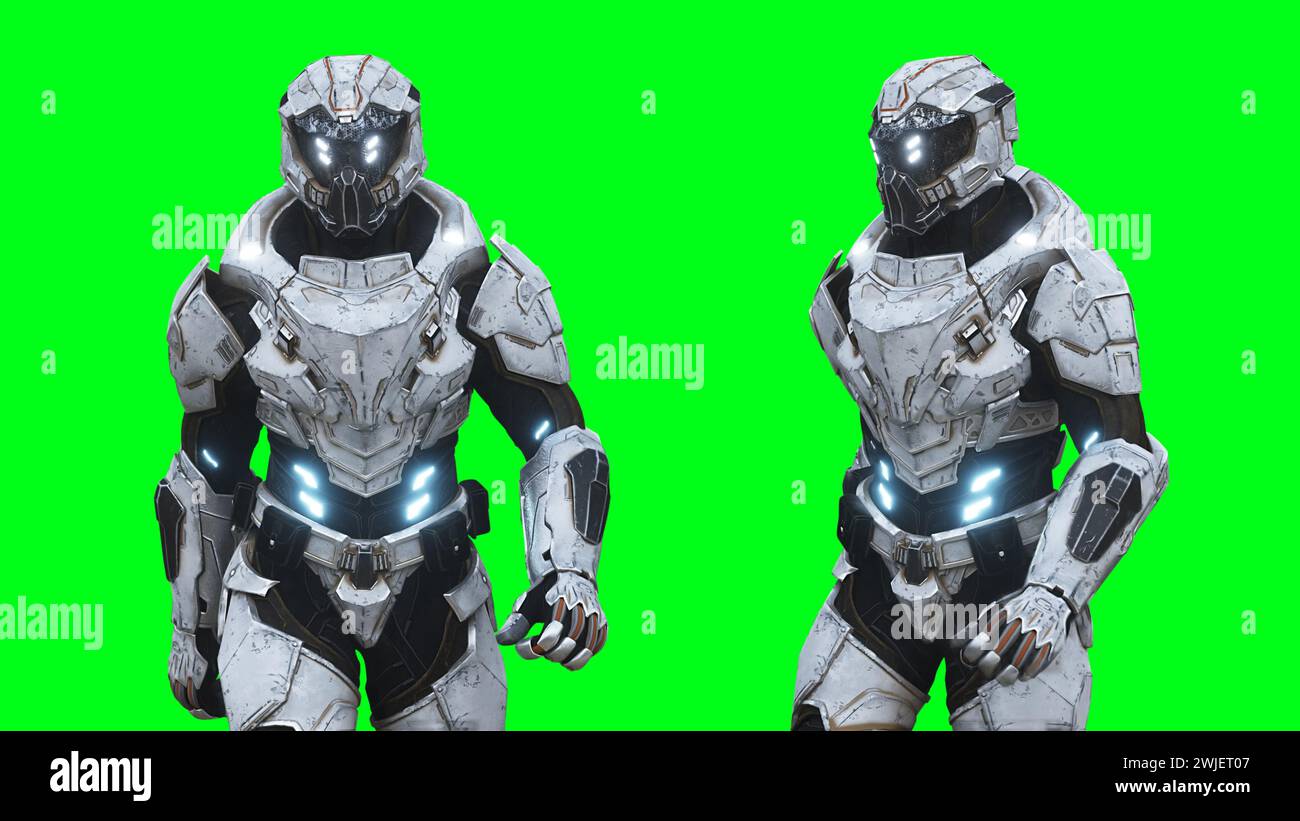 Military futuristic cyborg, robot. 3d rendering Stock Photo - Alamy