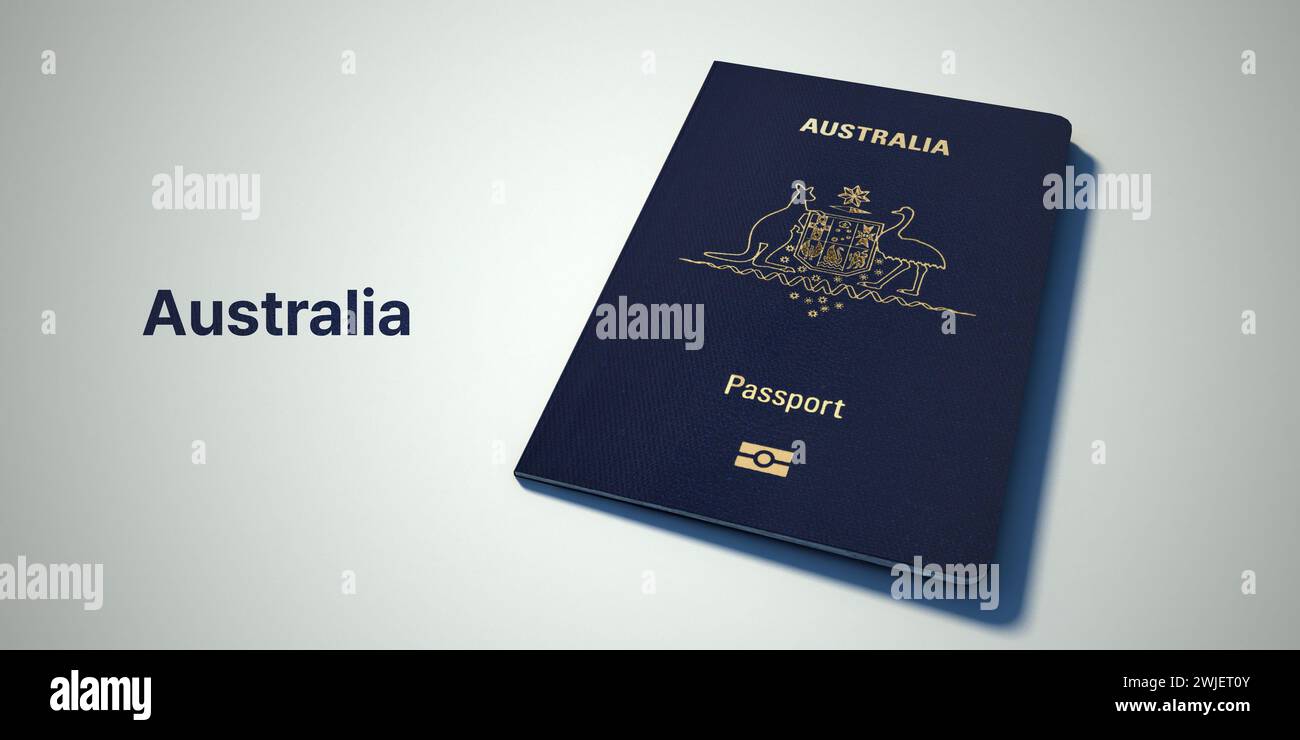 Australia passport. 3d rendering passport on white background Stock ...
