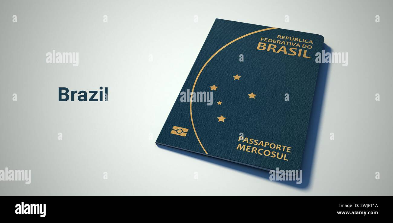 Brazil passport. 3d rendering passport on white background Stock Photo ...