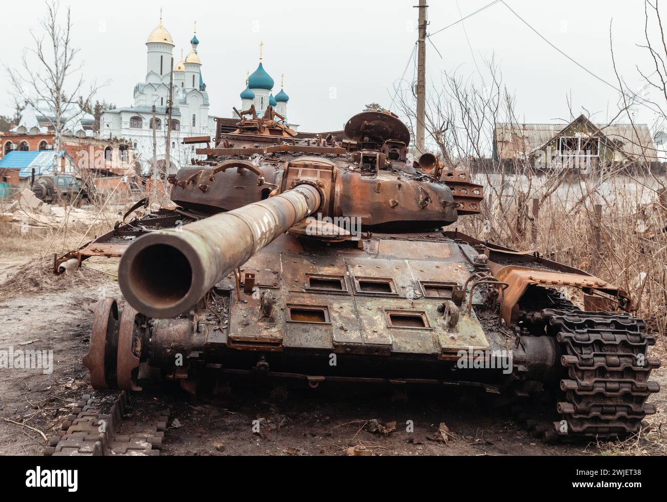 Burnt russian tanks hi-res stock photography and images - Alamy