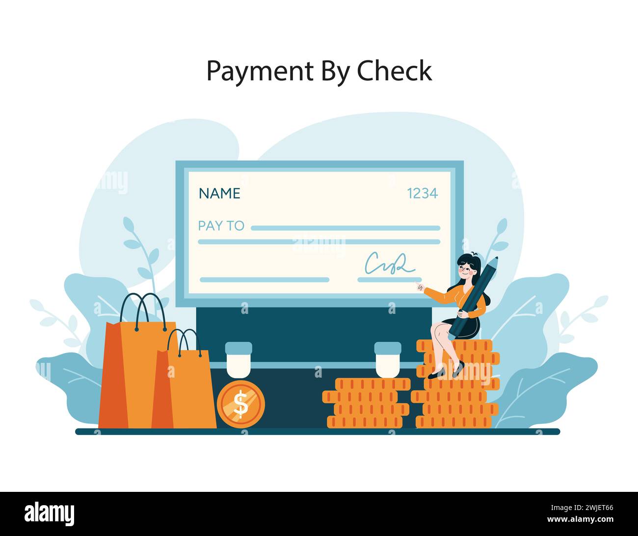 Payment By Check concept. Capturing the classic method of check ...
