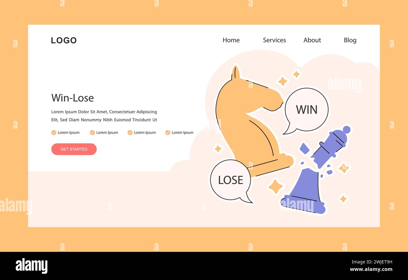 Chess pieces on a Win-Lose scenario, emphasizing strategic choices web ...