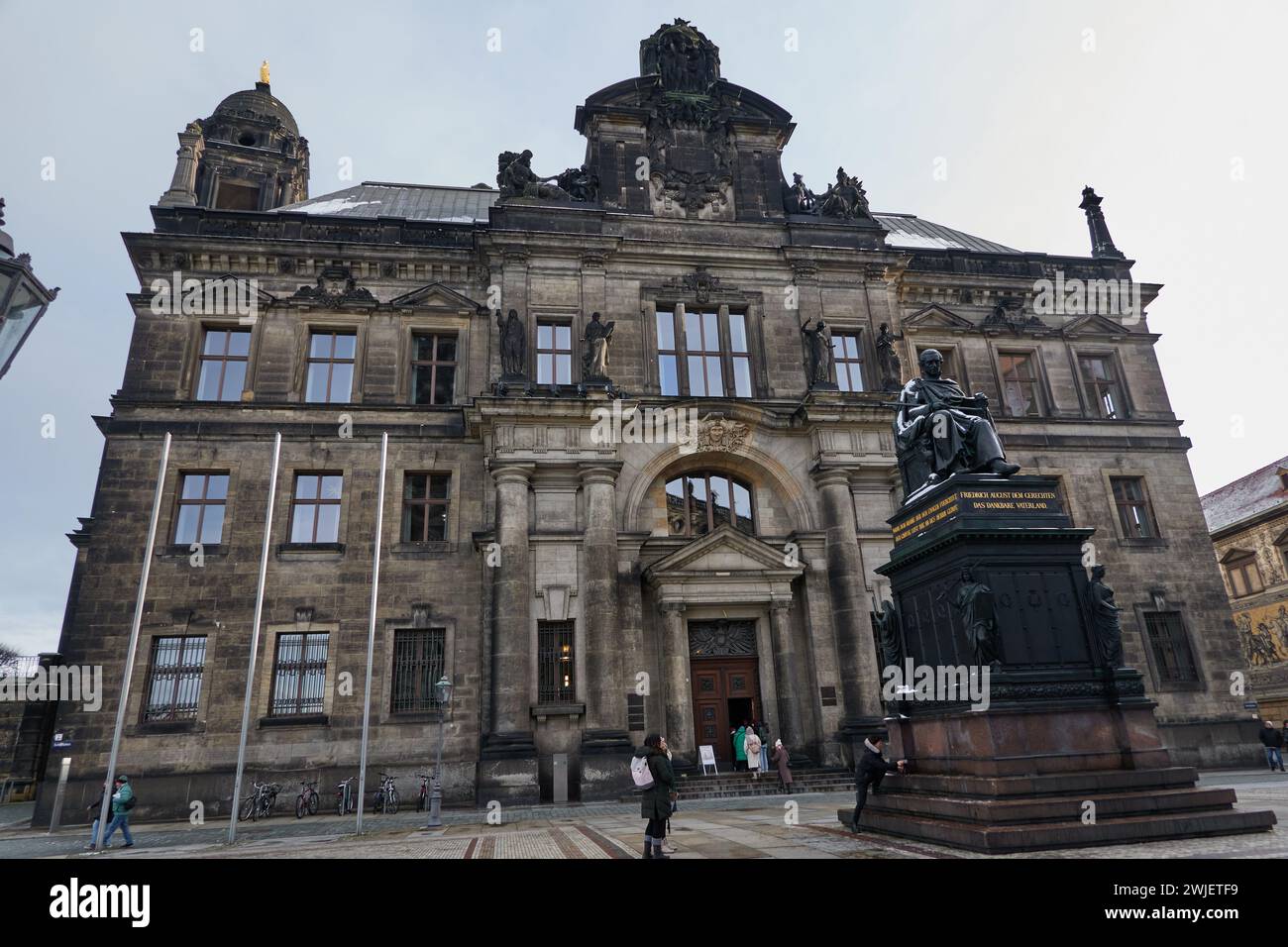 Dresden, Germany - November 29, 2023 - Scenic winter view on a semi ...