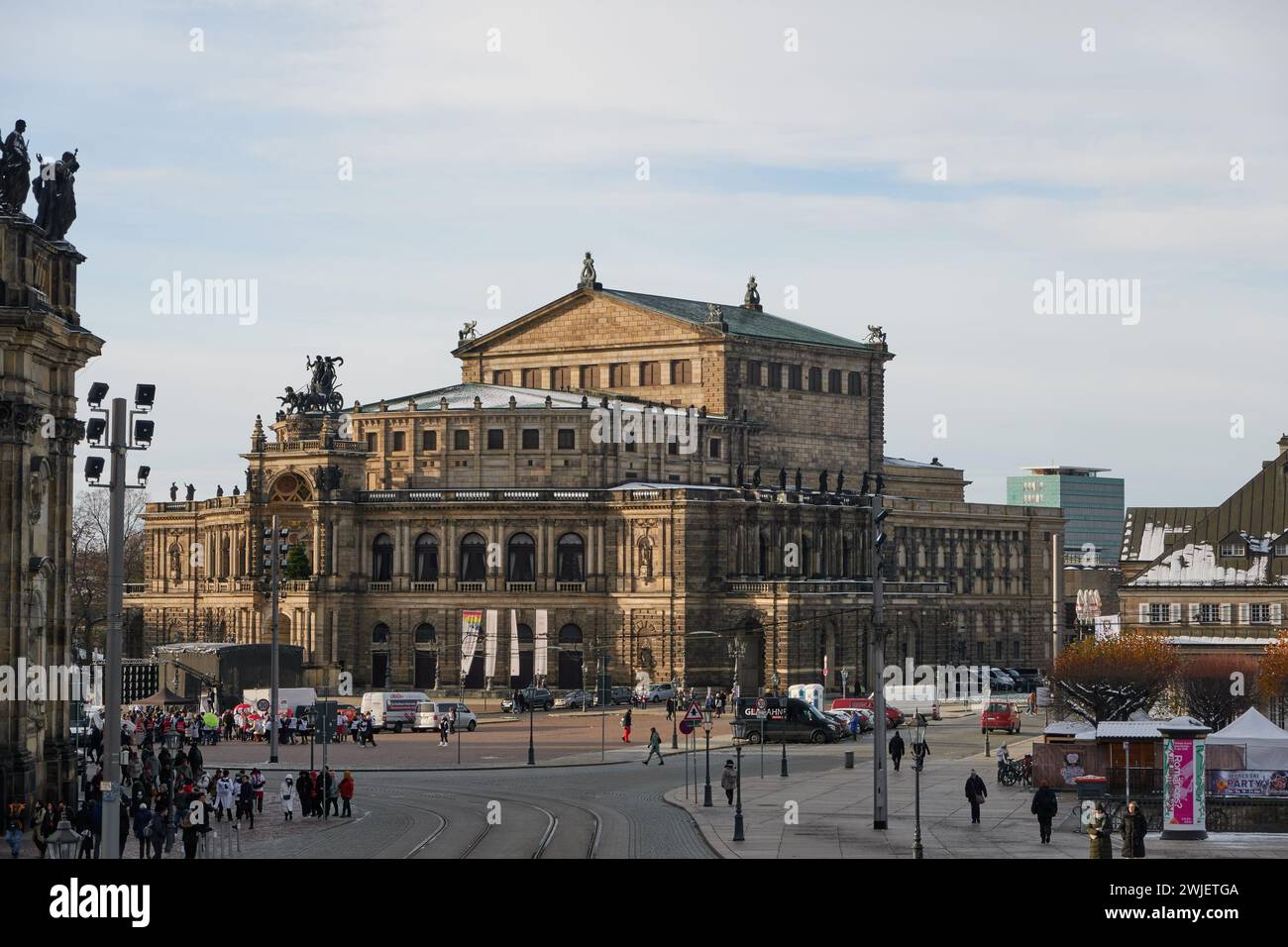 Dresden, Germany - November 29, 2023 - Scenic winter view on a semi ...