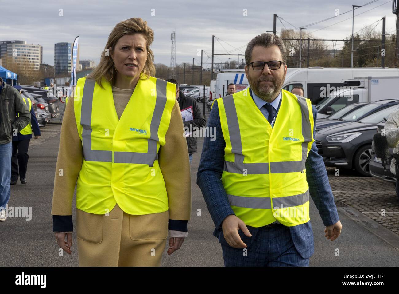 Dilbeek, Belgium. 15th Feb, 2024. Interior Minister Annelies Verlinden ...