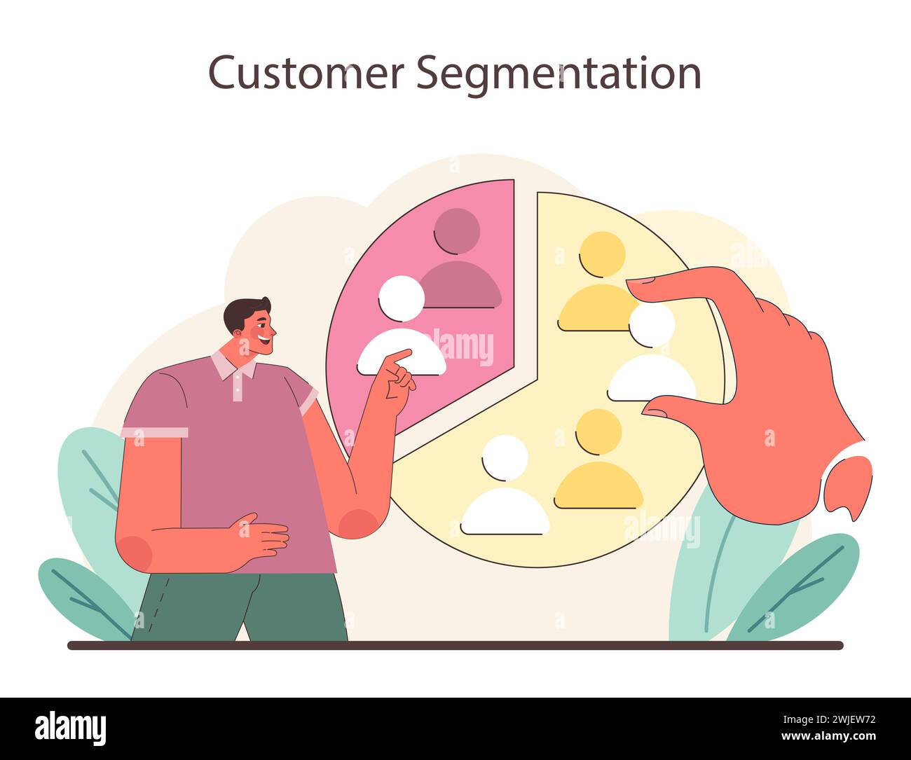 Customer Segmentation concept. A vibrant portrayal of market segmentation, highlighting the ...