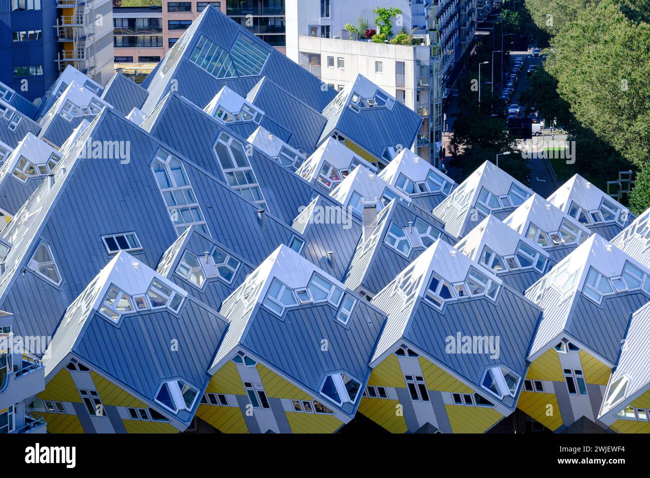 Netherlands, Rotterdam: the Cube Houses designed by architect Piet Blom ...