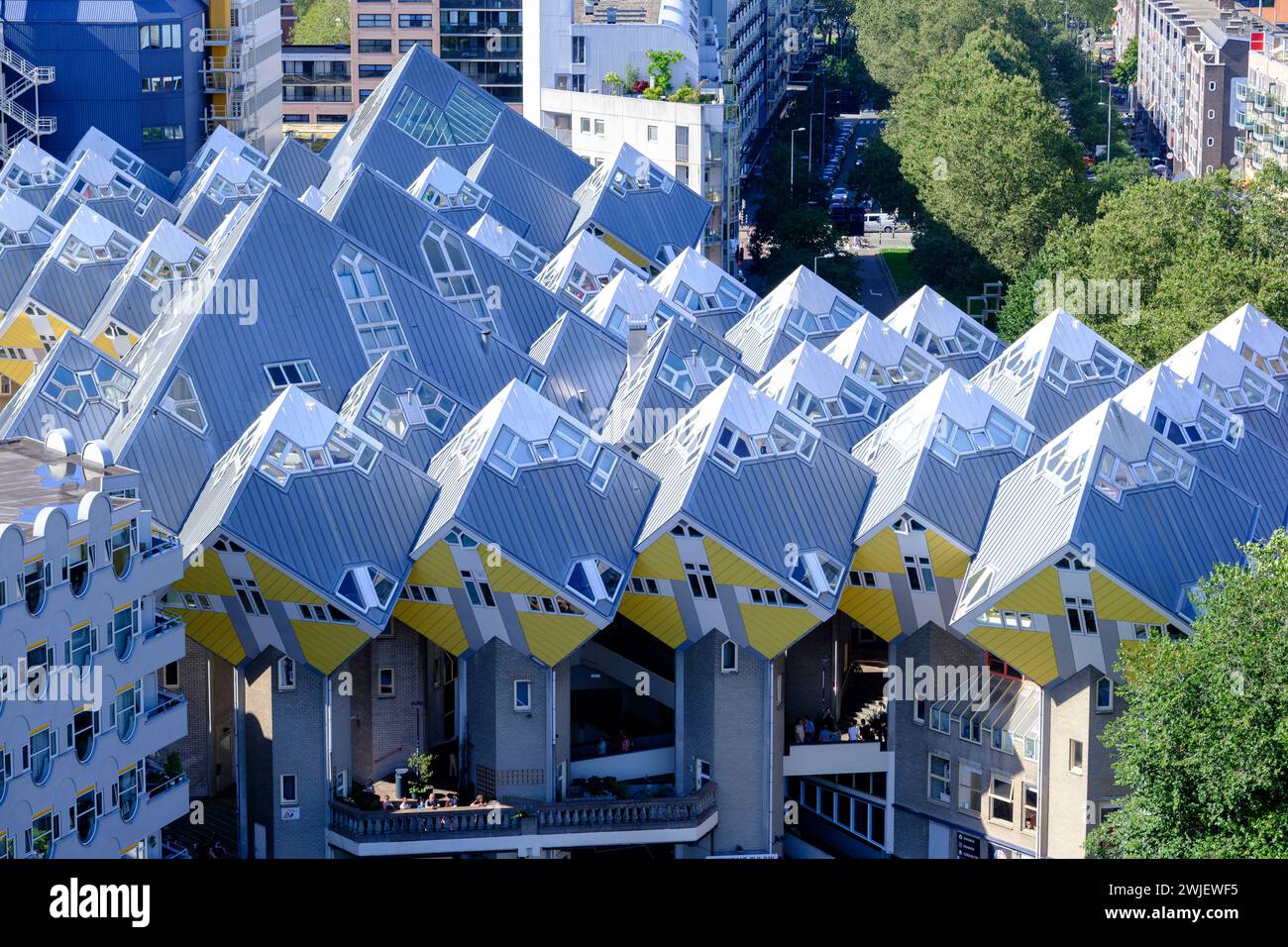 Netherlands, Rotterdam: the Cube Houses designed by architect Piet Blom ...