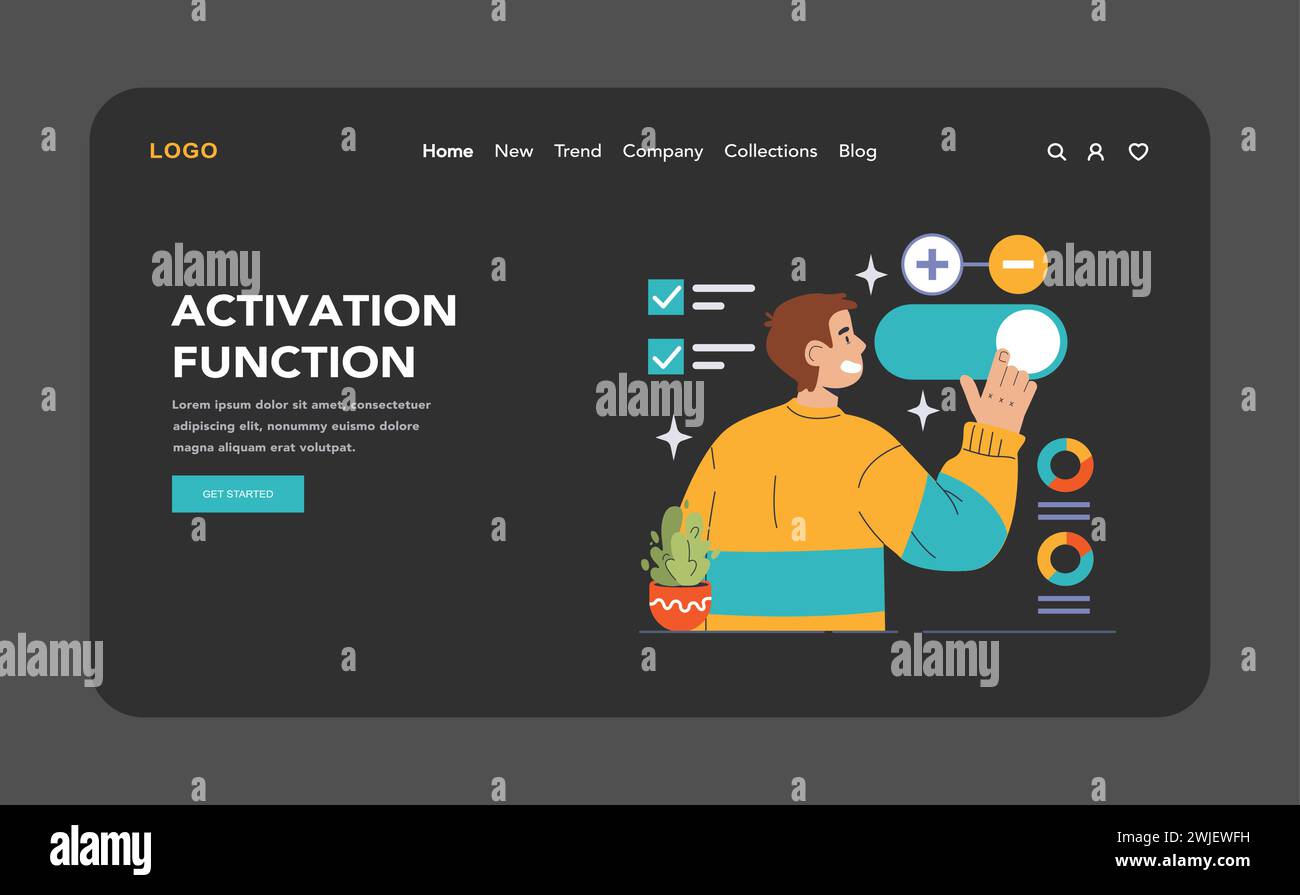 Activation Function concept. Enthusiastic man interacts with neural ... Activation Function concept. Enthusiastic man interacts with neural ...