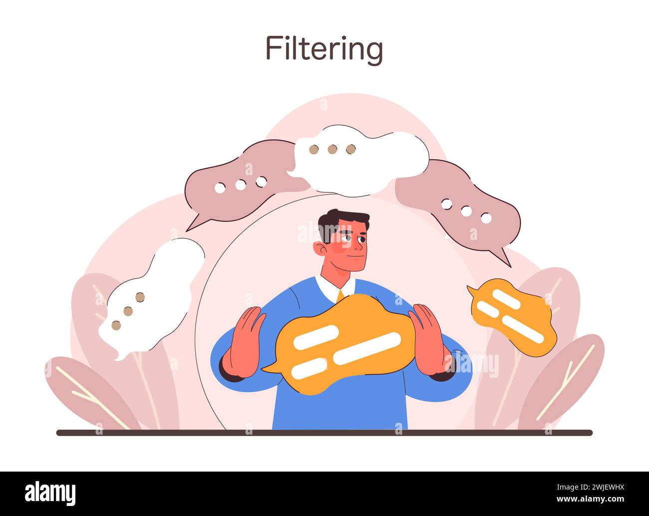 Filtering concept. Confident man skillfully sorting through a flow of ... Filtering concept. Confident man skillfully sorting through a flow of ...