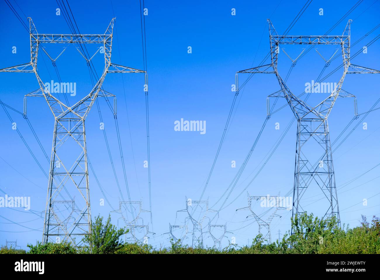 Gravelines (northern France): high-voltage power lines near the ...