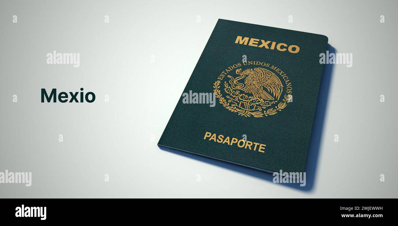 Mexico passport. 3d rendering passport on white background Stock Photo ...