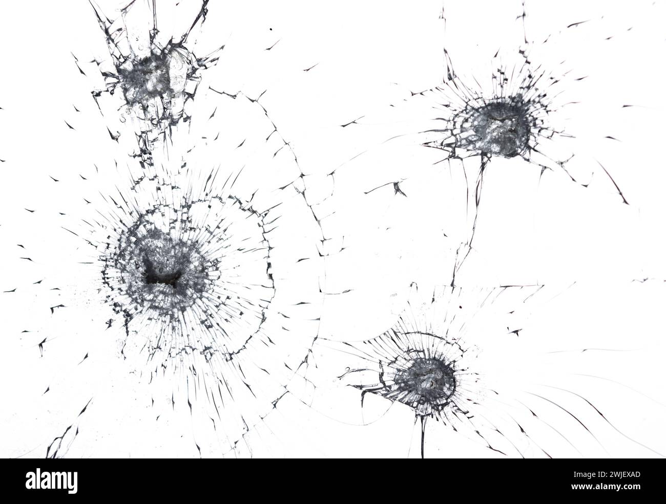 Broken glass texture. Set of cracks on window for design Stock Photo ...