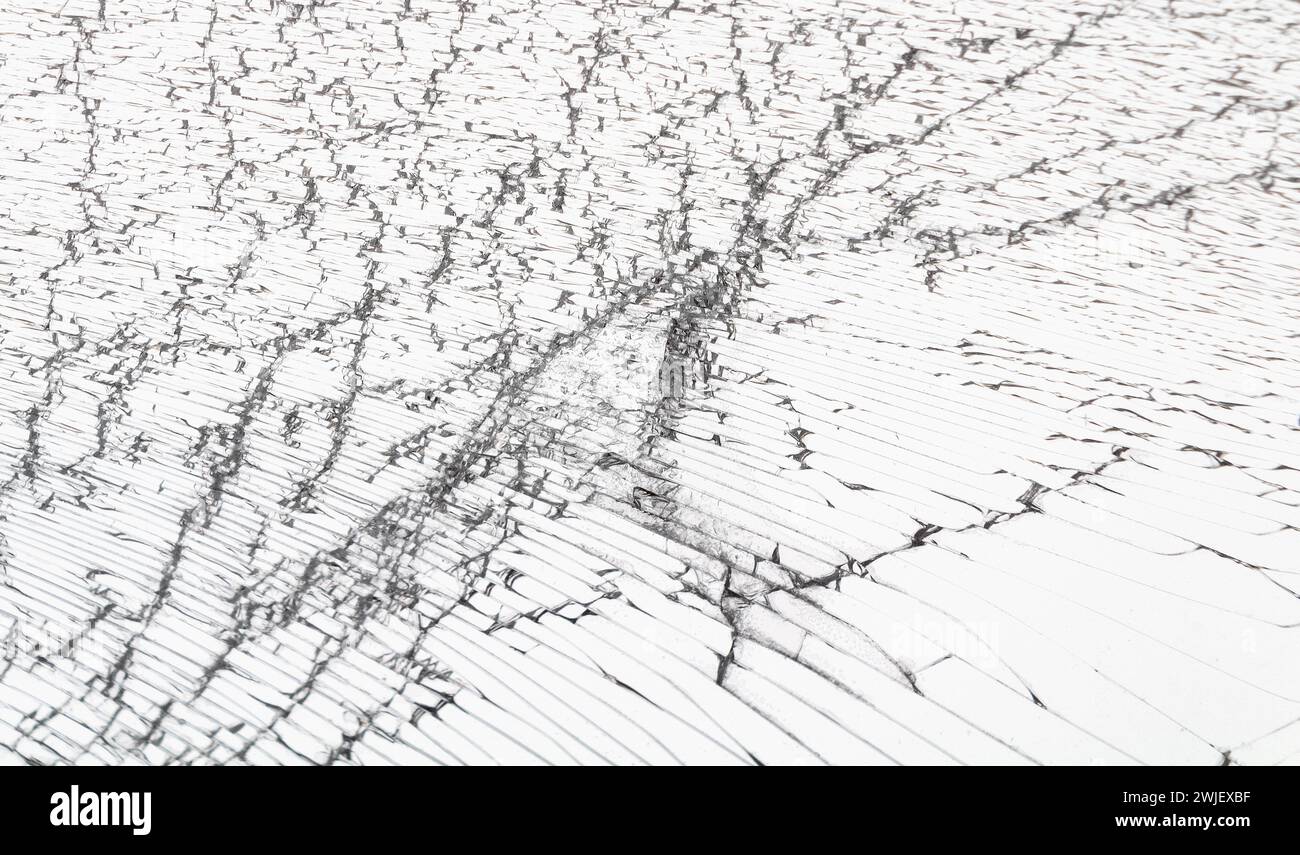 Cracked glass texture on white background. Broken window Stock Photo ...