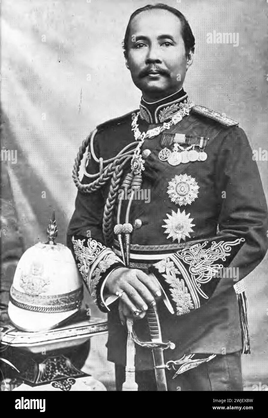 Vintage Portrait of King Chulalongkorn or Rama V of Siam (Thailand ...