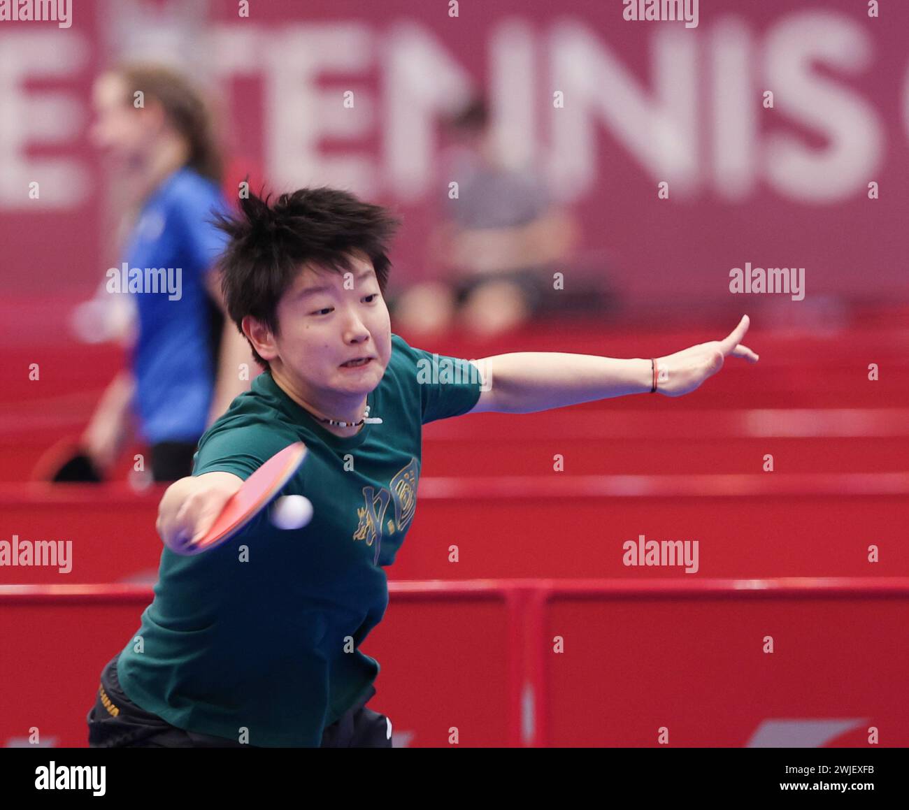 Busan, South Korea. 15th Feb, 2024. Team China's player Sun Yingsha attends a training session ...