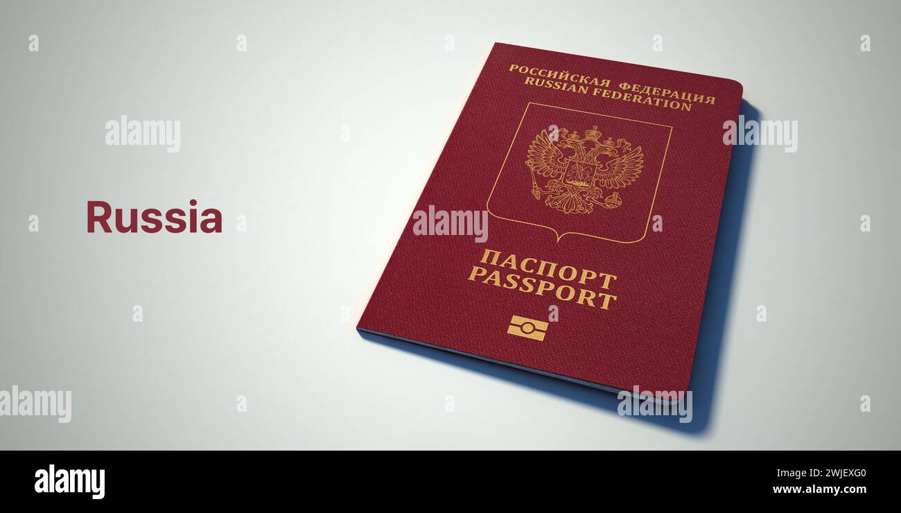 Russia passport. 3d rendering passport on white background Stock Photo ...