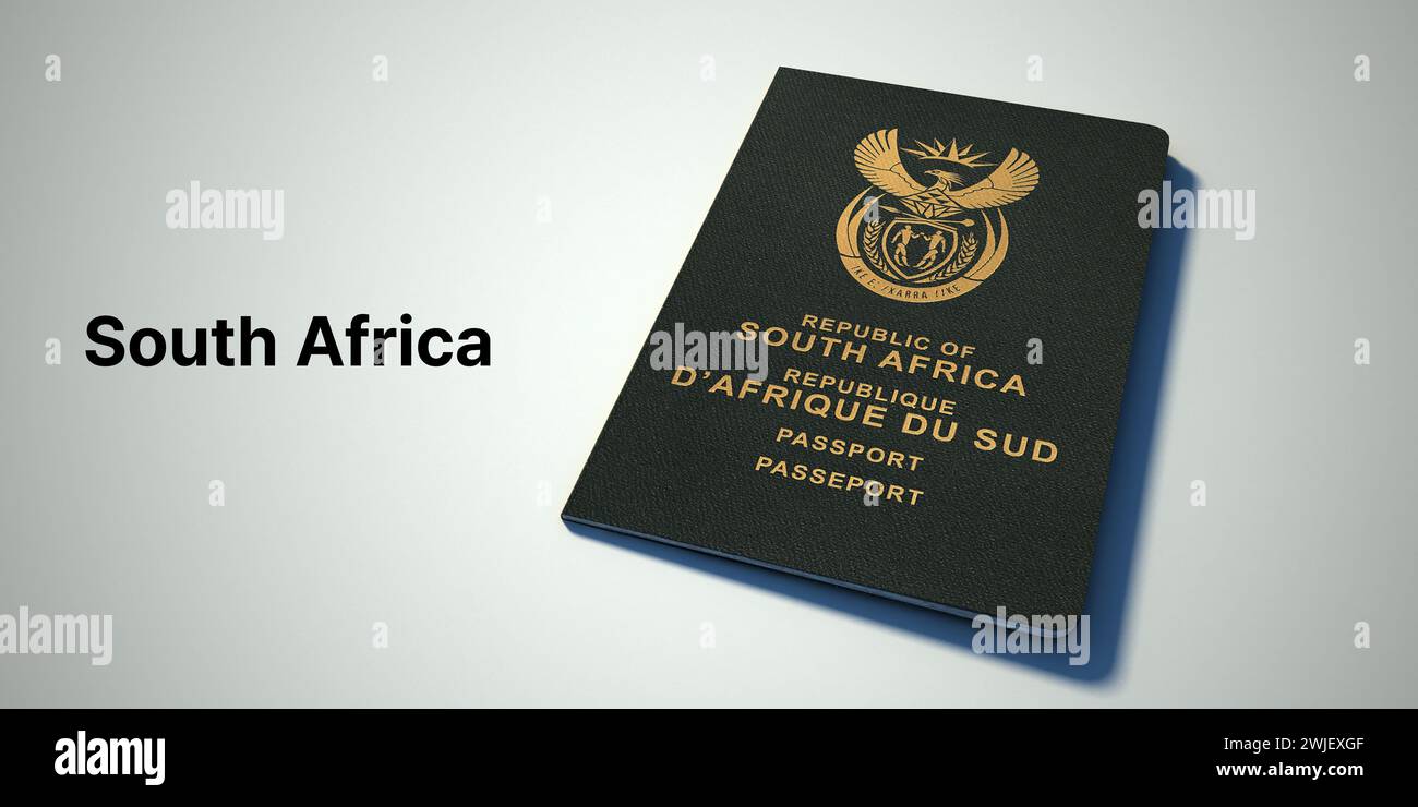 South Africa passport. 3d rendering passport on white background Stock ...