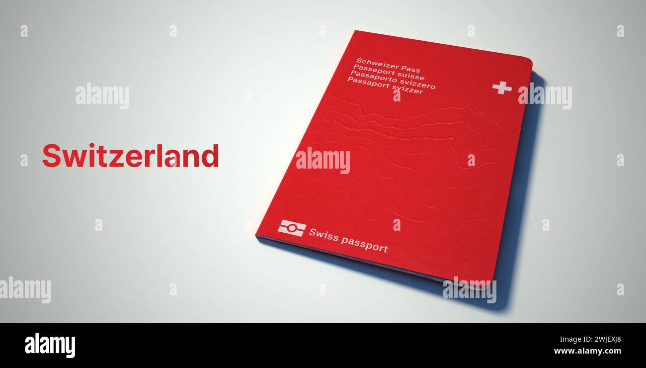 Switzerland passport. 3d rendering passport on white background Stock ...