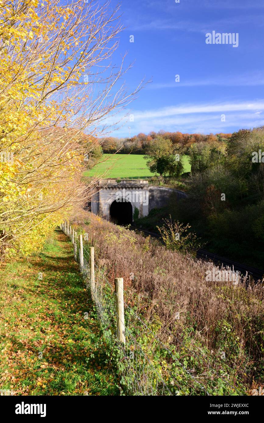 Autumn colours at the western portal of Box railway tunnel, West ...