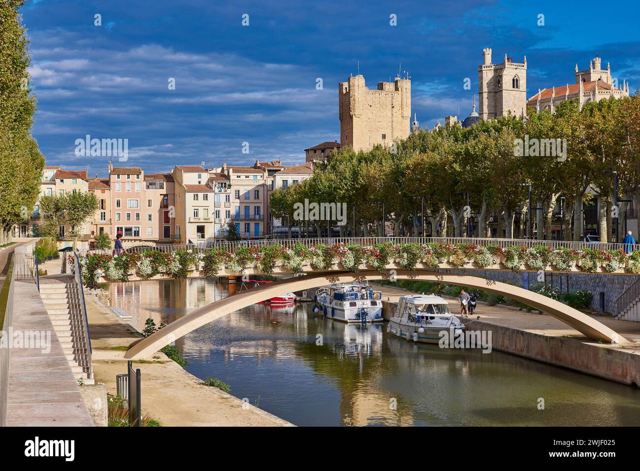 Narbonne (south of France): Canal de la Robine, side branch of the ...