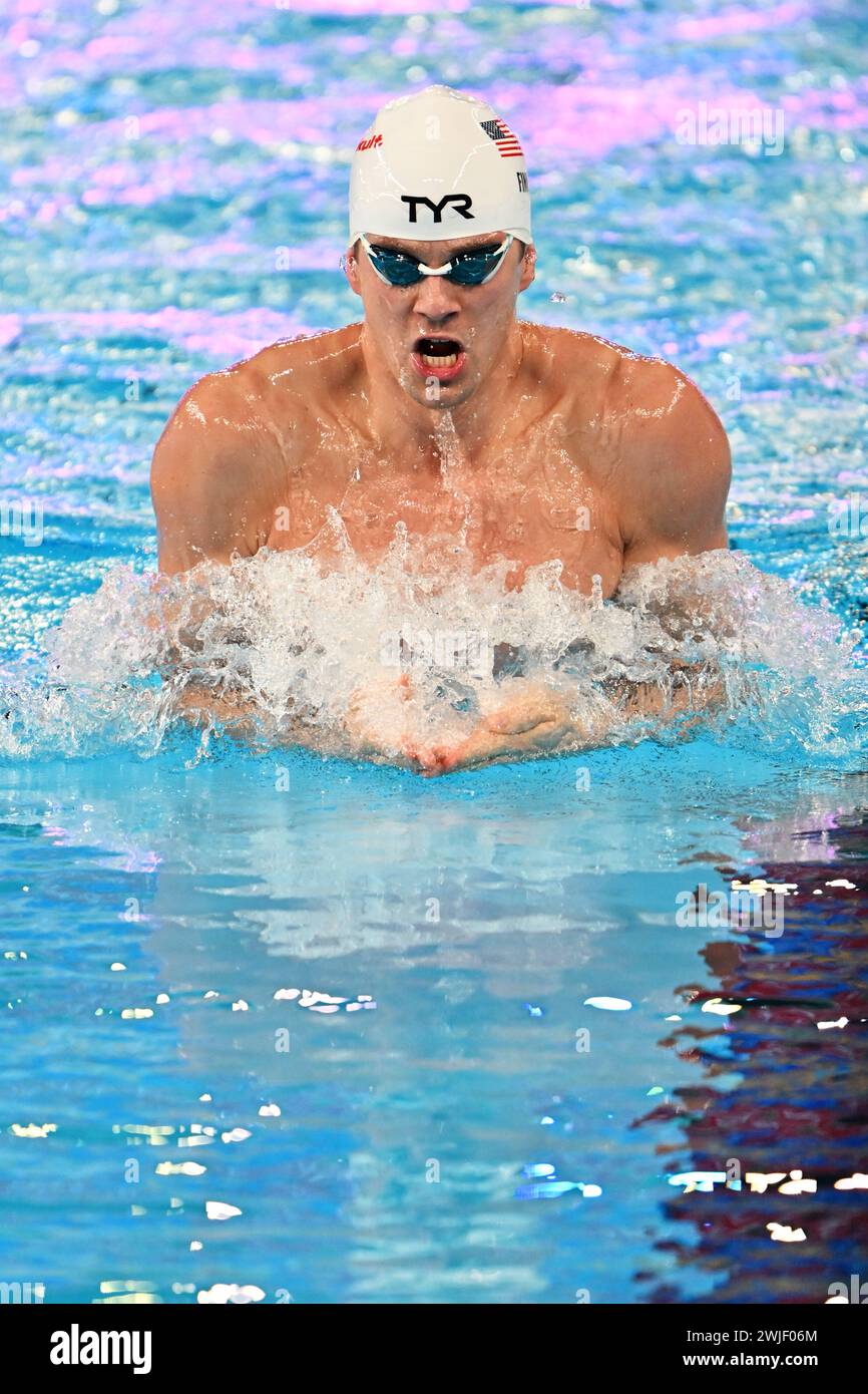 Doha, Qat. 15th Feb, 2024. Nic Fink from USA in action during World ...