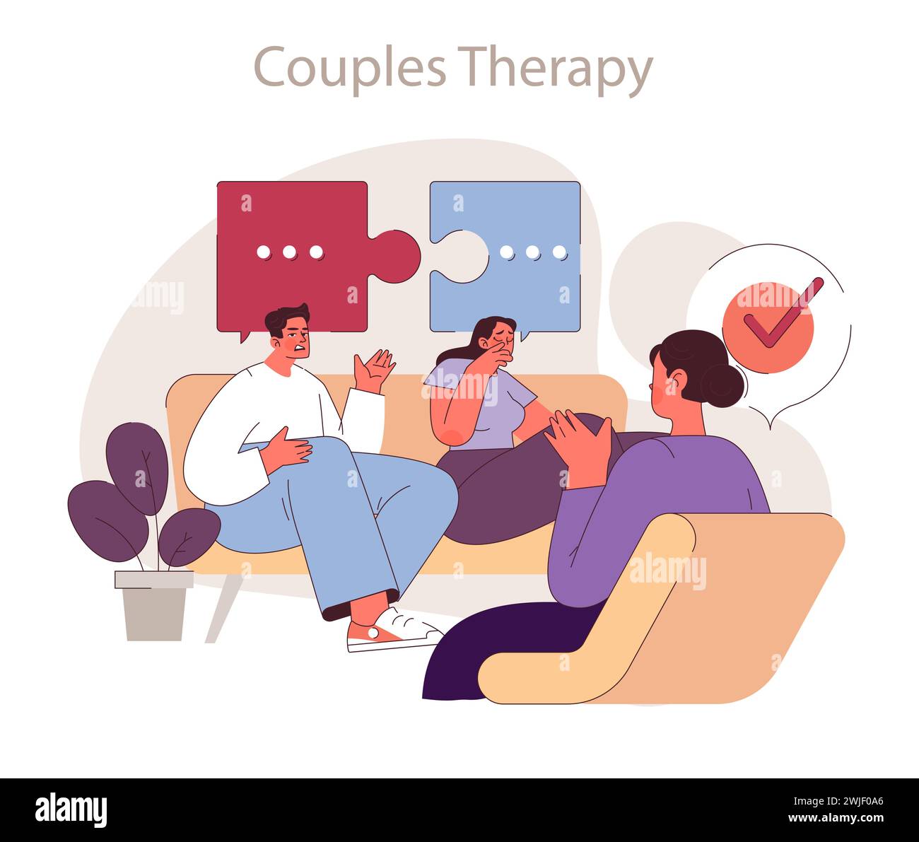 Couples therapy concept. Visual story of communication and problem ...