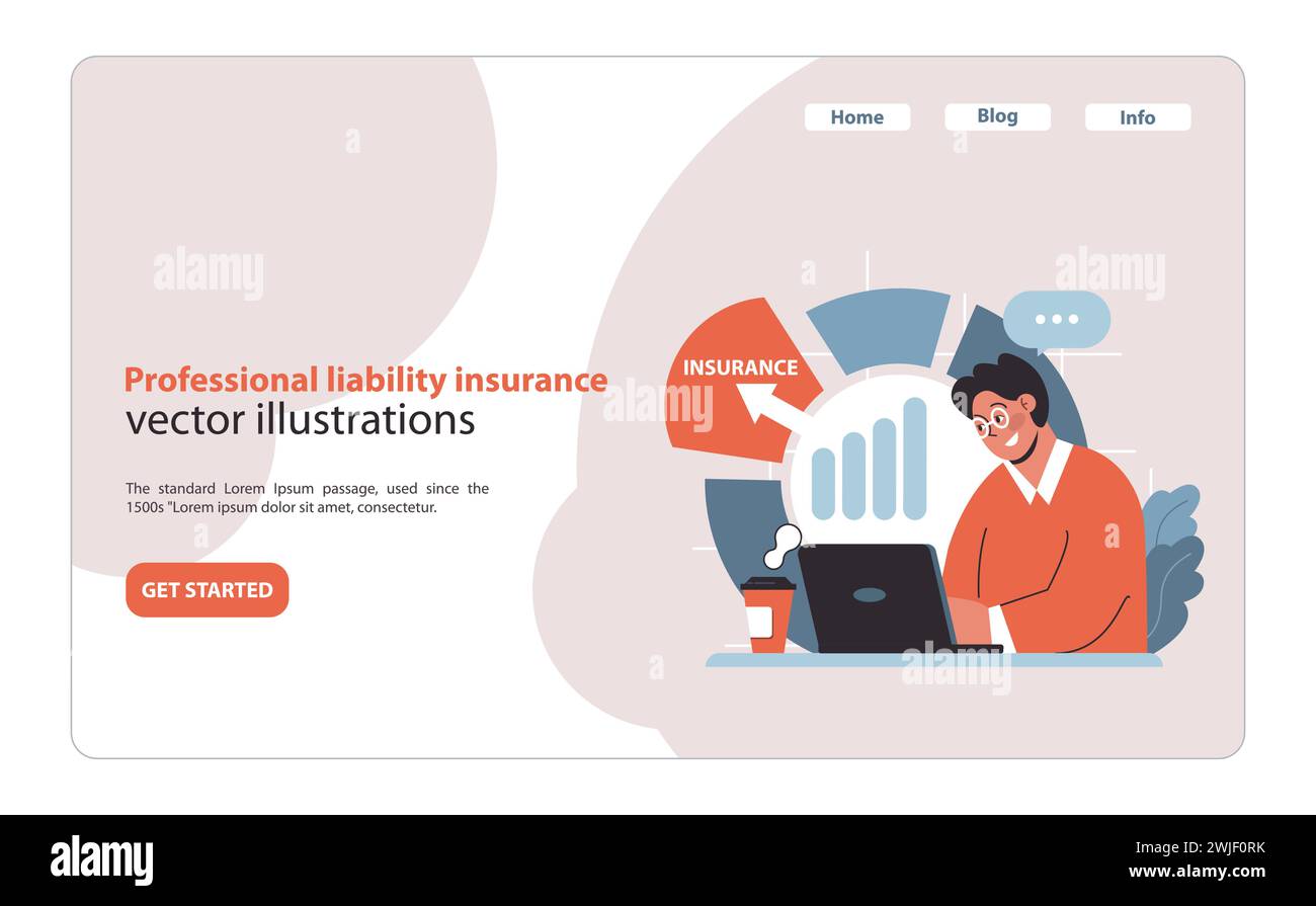 Professional liability insurance concept. Specialist manages risk with ...