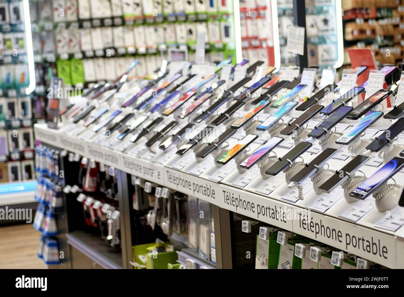 Savenay (north-western France): interior of a Hyper U” hypermarket ...
