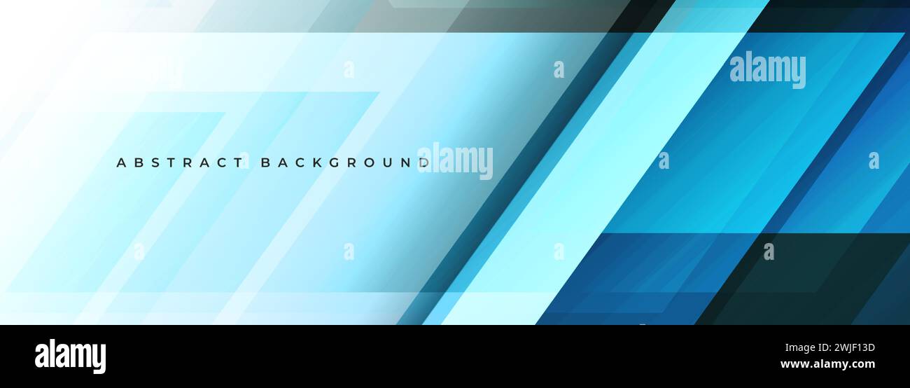 Blue modern vector abstract wide banner background with geometric ...