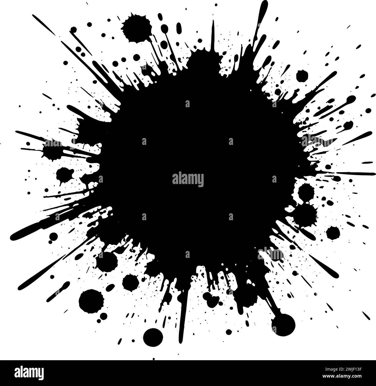 Ink drop or paint splash. Flat vector illustration Stock Vector Image ...