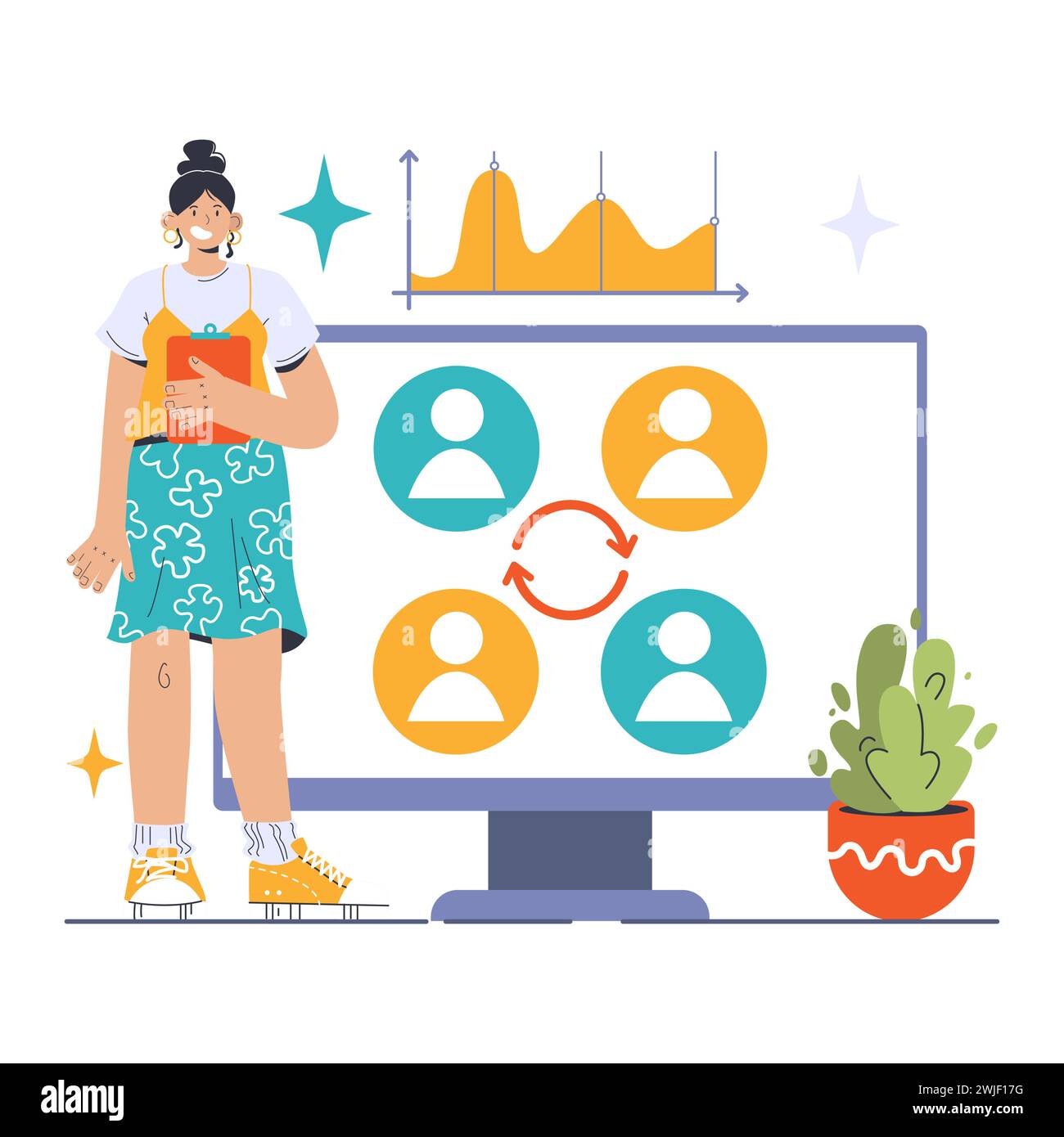 Whiteboarding dark or night mode web, landing. Professional presenting ...