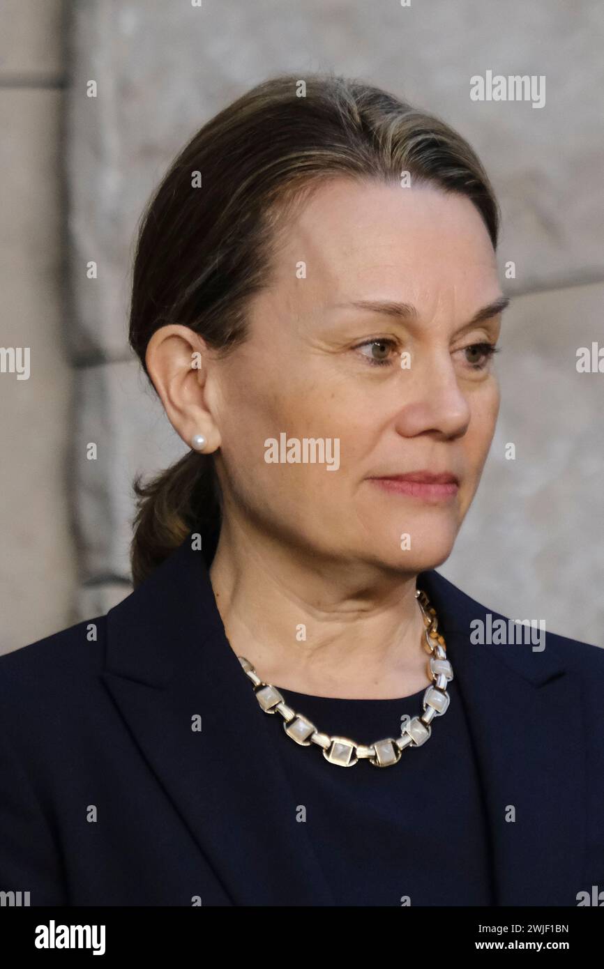 Brussels, Belgium. 15th Feb, 2024. US Ambassador Julianne Smith ...