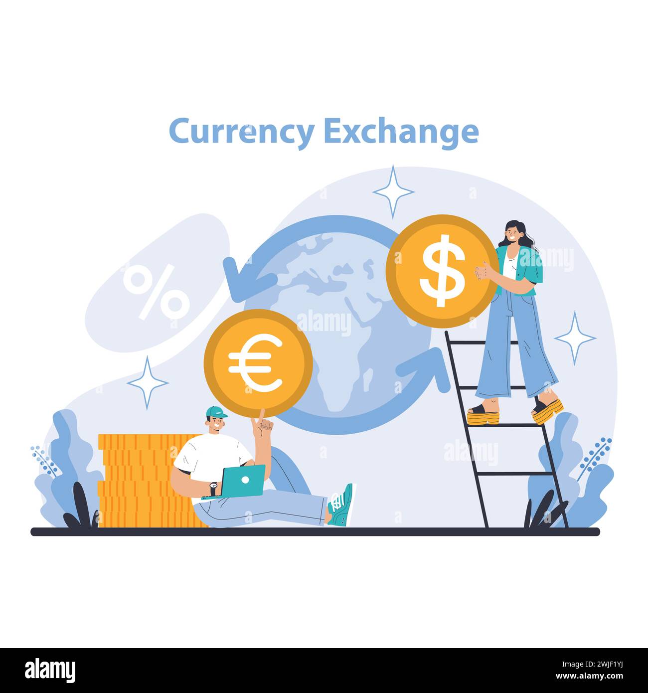 Currency Exchange concept. Streamlining global transactions with easy ...
