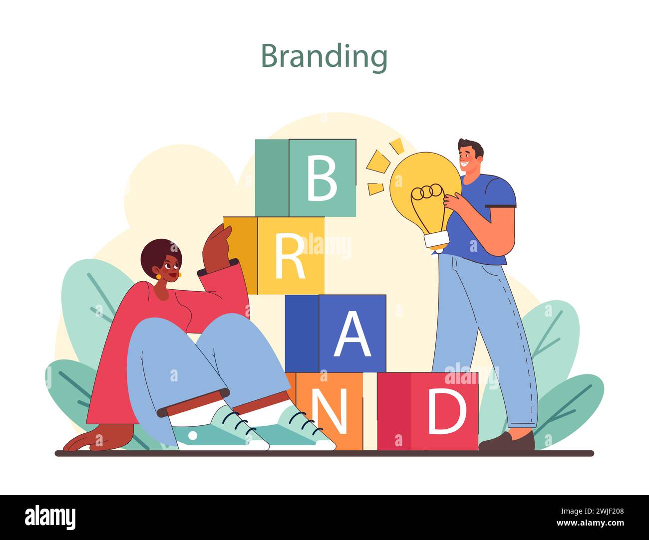 Branding essentials concept. Showcases building a brand identity with ...