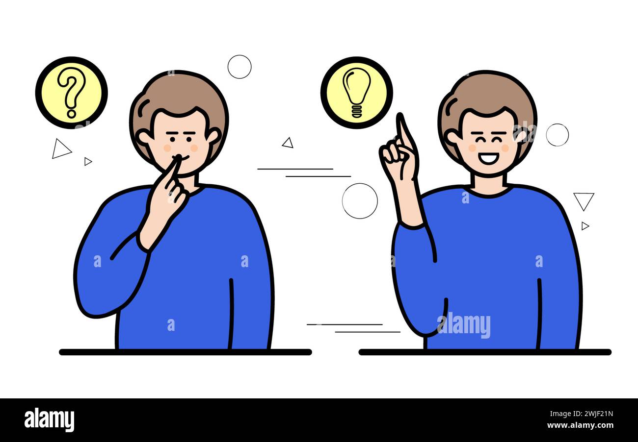 Man thinking with question mark hi-res stock photography and images - Alamy