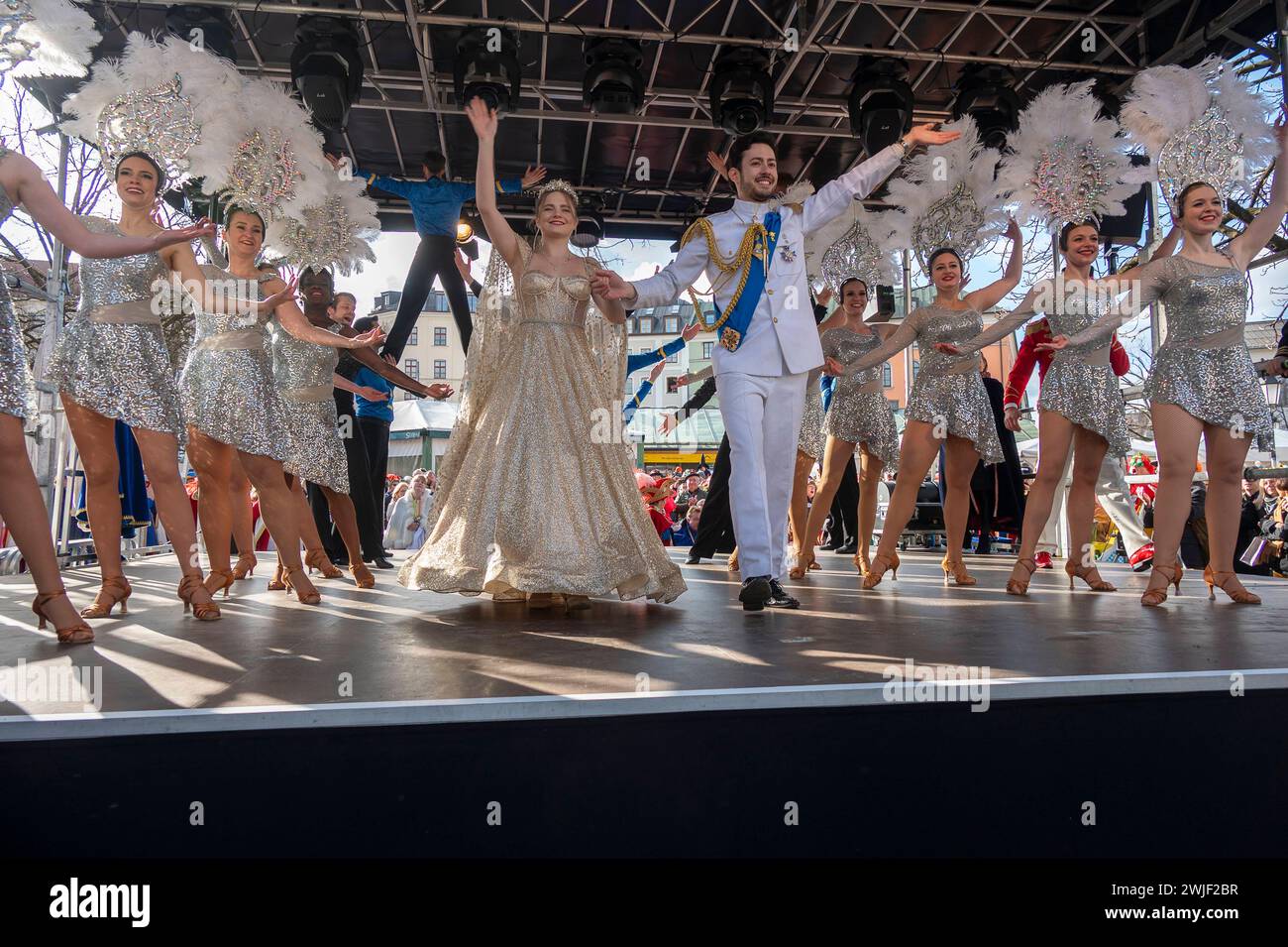 Muenchen, Faschingsdienstag auf dem Viktualienmarkt, die Prinzengarde ...