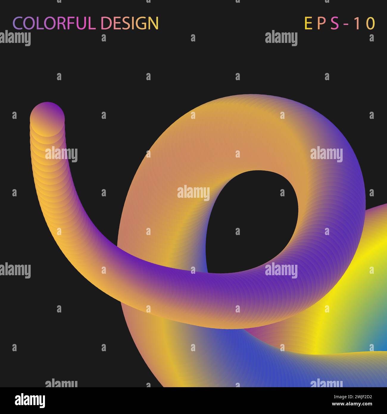 The colorful gradient design creates the illusion of volume. A dynamic ...