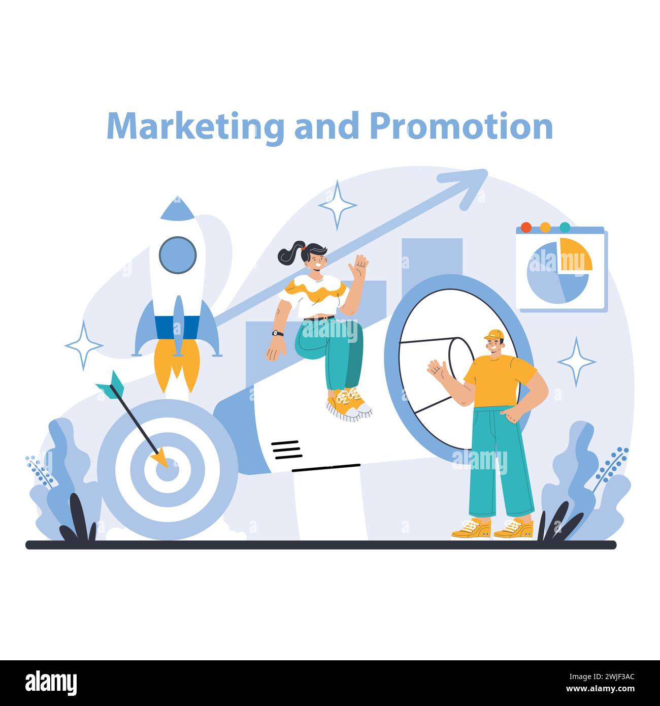 Marketing and promotion concept. Visualizing strategic marketing and ...
