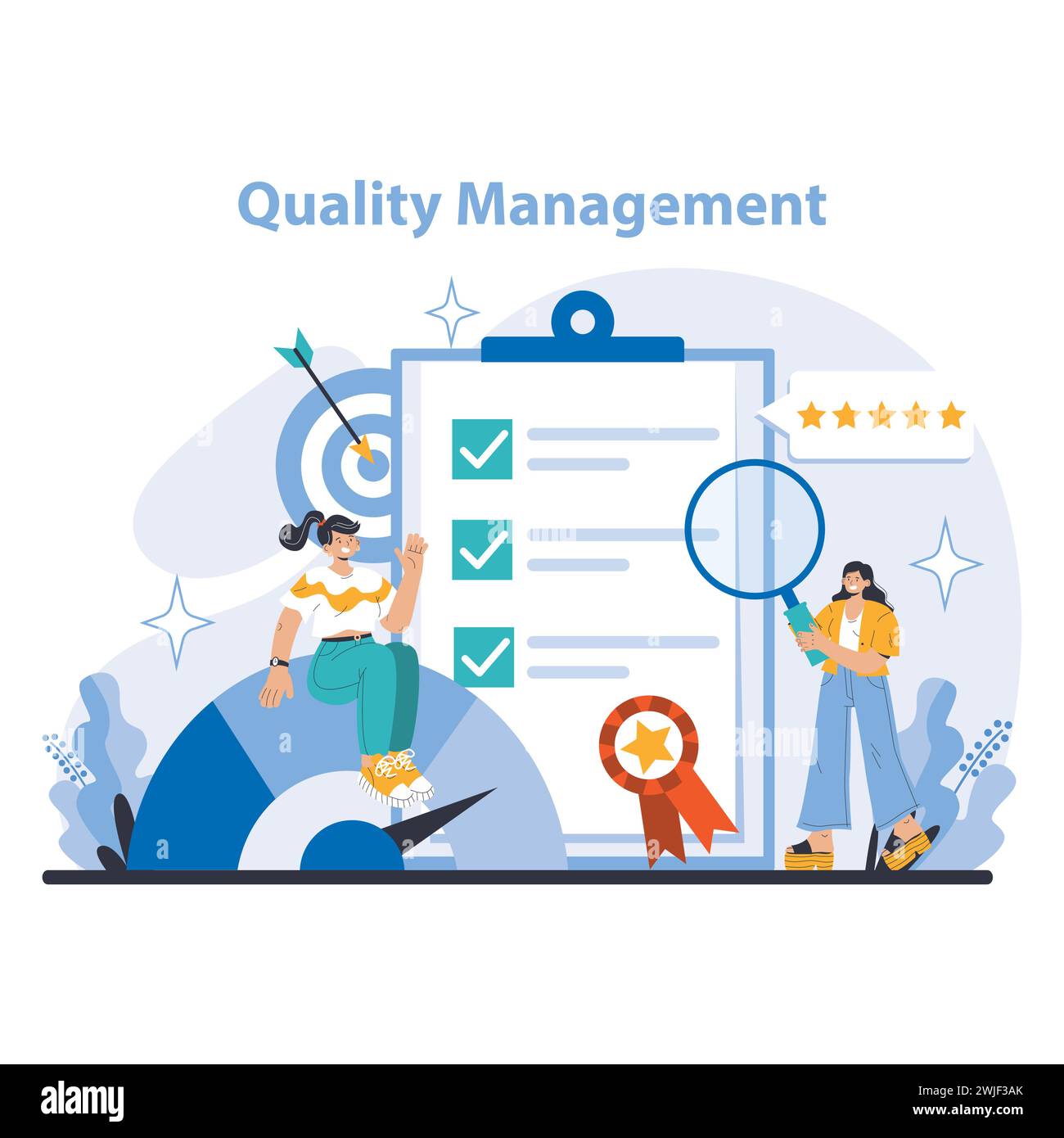 Strategy and management concept. Professionals ensuring top quality ...