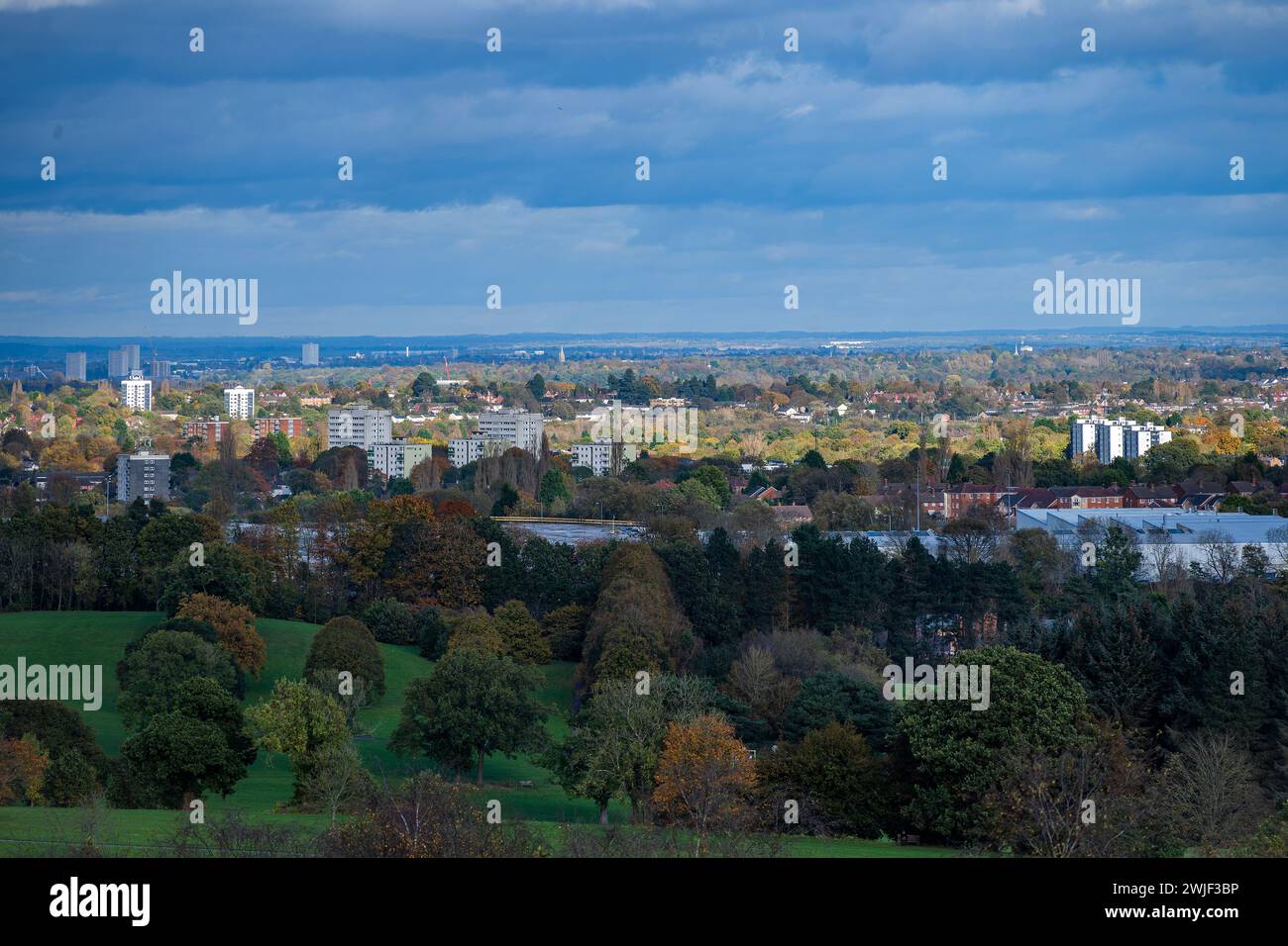 view of suburbs of birmingham view from lickey hills west midlands ...