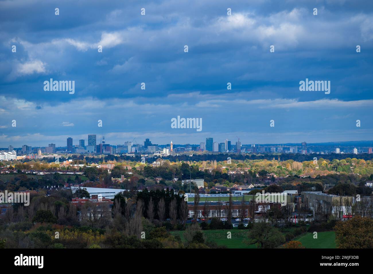 view of suburbs of birmingham view from lickey hills west midlands ...